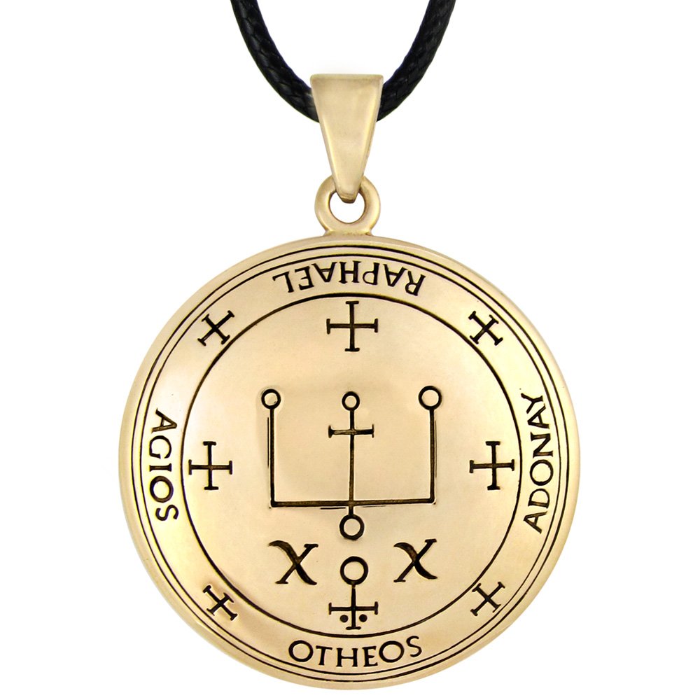 Bronze Sigil of Archangel Raphael Talisman Necklace