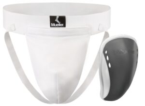 mueller mens mueller sports medicine adult athletic supporter, white/gray, 2 piece set us