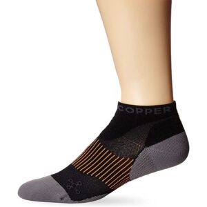 tommie copper men's performance compression ankle socks, black, 9-11.5