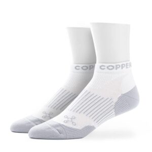 tommie copper - men's performance compression ankle socks - white - 9-11.5