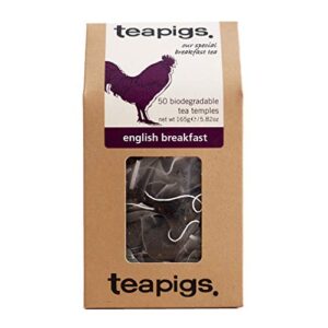 teapigs english breakfast black tea, 50 count, biodegradable tea bags, assam, ceylon & rwandan tea blend