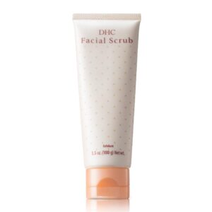 dhc facial scrub, gentle exfoliating scrub, creamy microbead-free cleanser, smooth, hydrating, clearer-looking complexion, ideal for all skin types, 3.5 oz. net wt.