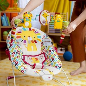 Bright Starts Portable Baby Bouncer Soothing Vibrations Infant Seat with Removable-Toy-Bar, 0-6 Months 6-20 lbs (Playful Pinwheels)