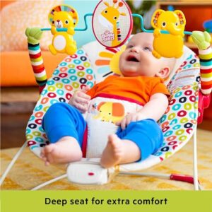 Bright Starts Portable Baby Bouncer Soothing Vibrations Infant Seat with Removable-Toy-Bar, 0-6 Months 6-20 lbs (Playful Pinwheels)