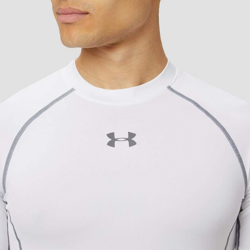 Under Armour Men's UA HeatGear Armour Short Sleeve Compression Shirt LG White