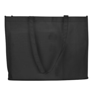 DALIX 20" Extra Large Reuseable Eco-Friendly Recycled Material Tote Bag in Black-12 PACK