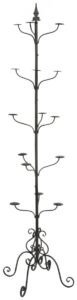 displays2go wrought iron hat and coat rack, rotates, total of 31 hooks, multi-tiered, black, 73" h x 20" w x 20" d