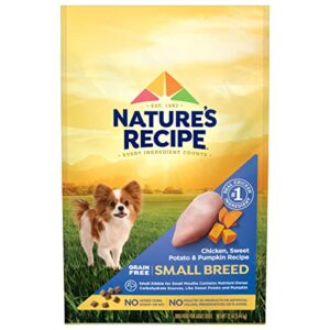 nature’s recipe grain free small breed chicken, sweet potato & pumpkin recipe dry dog food, 12 lb. bag