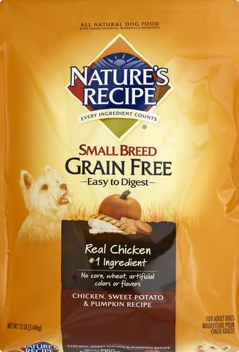 Nature’s Recipe Grain Free Small Breed Chicken, Sweet Potato & Pumpkin Recipe Dry Dog Food, 12 lb. Bag