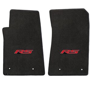 lloyd mats 620003 compatible with 2010-2014 chevy camaro 2 pc ebony floor mat set with rs logo in red