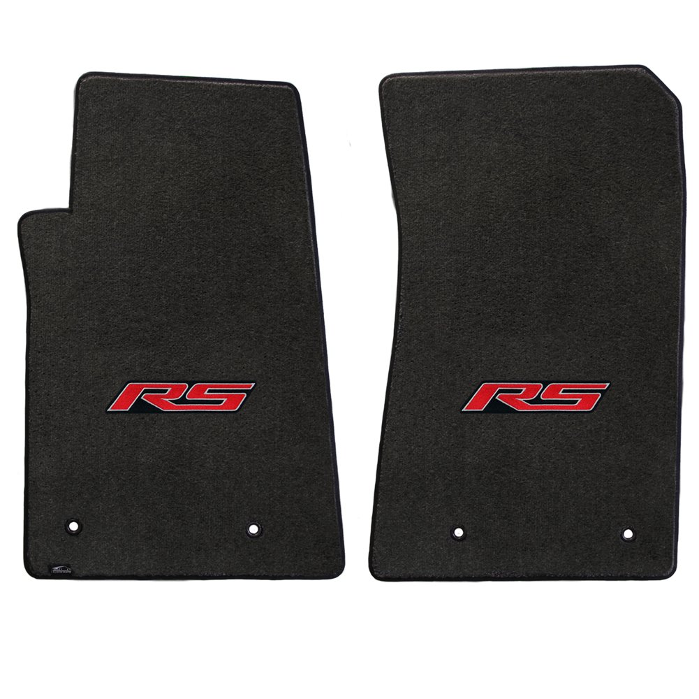 Lloyd Mats 620003 Compatible with 2010-2014 Chevy Camaro 2 Pc Ebony Floor Mat Set with RS Logo in Red