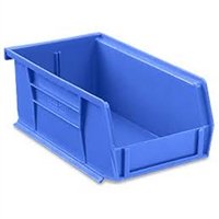 uline shipping supply s-12414blu plastic stackable bins blue 7 1/2 x 4 x 3" (pack of 24)