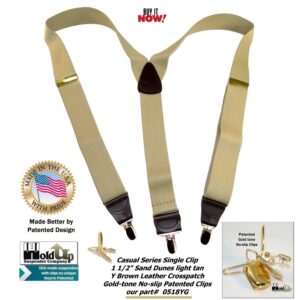 Hold-Up Suspender Company Casual Series Sand Dunes YG Suspenders for Men In the Traditional Y-Back Style with USANo-Slip Clips