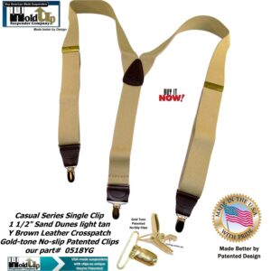 Hold-Up Suspender Company Casual Series Sand Dunes YG Suspenders for Men In the Traditional Y-Back Style with USANo-Slip Clips