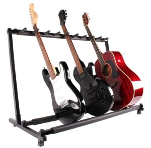 tms guitar stand 9 holder guitar folding stand rack band stage bass acoustic guitar