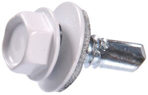 the hillman group 48049 14 x 7/8-inch white painted head lap stitch screw, 1-pound