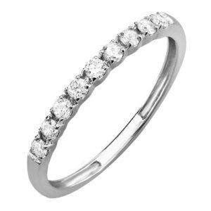 dazzlingrock collection 0.25 carat (ctw) 18k diamond ladies anniversary wedding band enhancer guard 1/4 ct, white gold, size 5