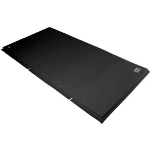 we sell mats gymastics multi-sized portable and padded folding mat for exercise, yoga, martial arts, portable with hook & loop fasteners, 5' x 10' (1.5-inch thick), black