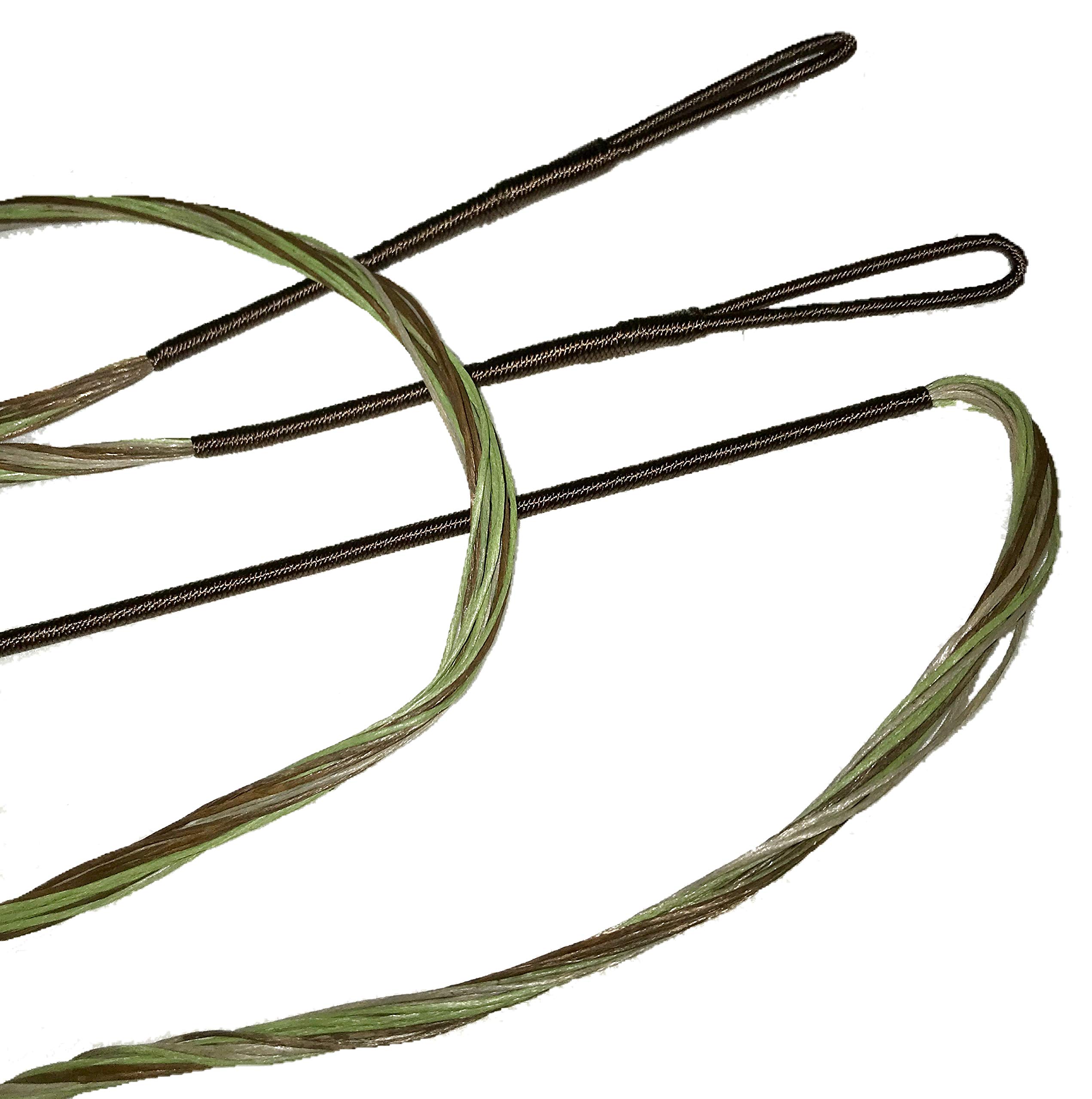 TRI COLOR CAMO B-50 Dacron REPLACEMENT RECURVE BOWSTRING - 16 STRAND BOW STRING FOR BOWS UP TO 65 LBS. - ACTUAL STRING LENGTH IN INCHES - By Traditional Gear Archery Products (Multiple Sizes) (61 INCH ACTUAL LENGTH)