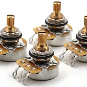 CTS 500k pot, 500k potentiometer guitar potentiometer for volume and tone, short Split Shaft Audio Taper Pots - Set of Four (4X) - 10% Tolerance - TAOT The Art Of Tone