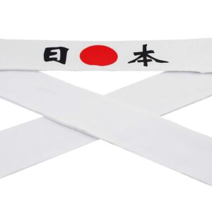 White Japanese Sushi Chef Bandana Hachimaki Karate Headband - Japan