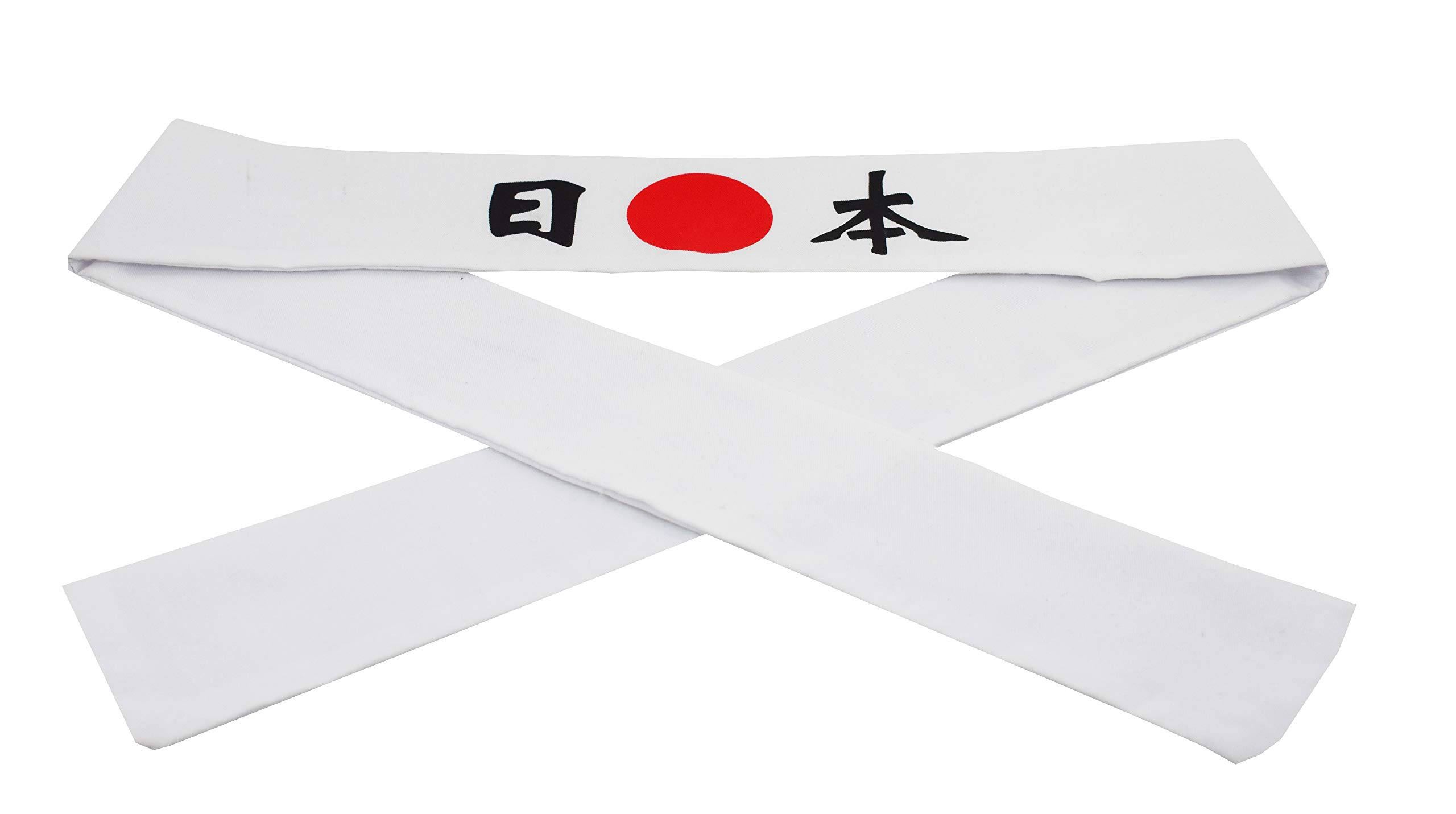 White Japanese Sushi Chef Bandana Hachimaki Karate Headband - Japan