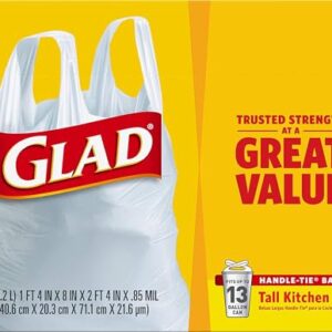 Glad 13 Gal. Tall Kitchen Handle-Tie Bags 50 ct (Pack of 4)