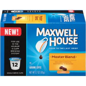 maxwell house master blend light roast k-cup® coffee pods, 12 count (pack of 6)