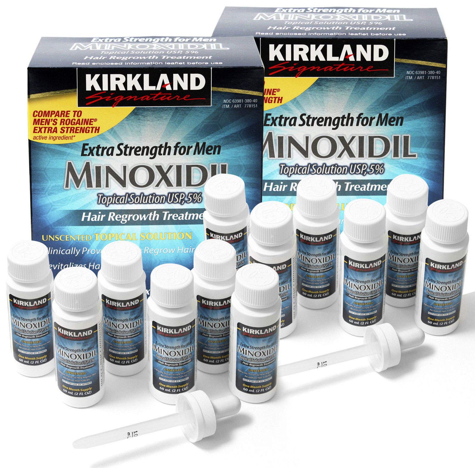 Kirkland Minoxidil 5% Extra Strength Hair Regrowth for Men, I year