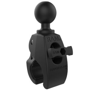 ram mounts rap-404u tough-claw medium clamp ball base with c size 1.5" ball for rails 1" to 1.6"