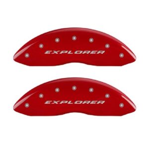 mgp caliper covers - brake caliper covers 2011-2019 ford explorer (hd brakes) front and rear set - explorer logo - red