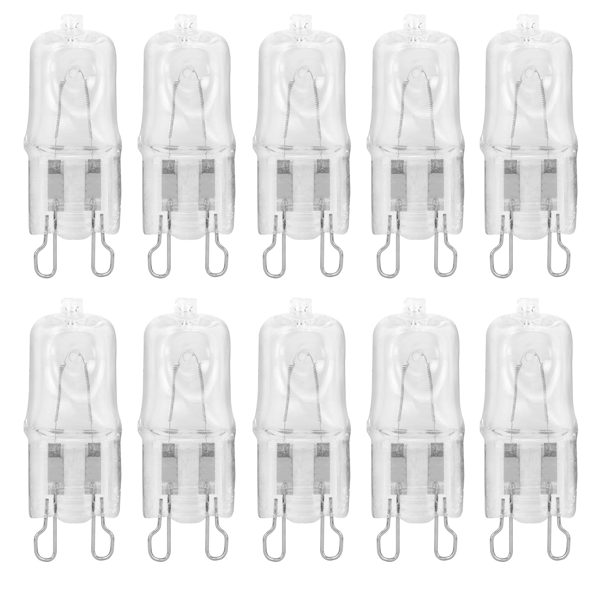 Value 10 Pack 25W Q25/G9/CL/120V G9 JCD 25 Watt 120 Volt T4 JD Type Glass Halogen Replacement Light Bulb Hanging Pendant Accent JCD Industrial Architect Desk Lamp Landscape Fixture Lighting High CRI