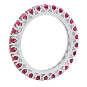 Dazzlingrock Collection 1.80 Carat (ctw) 10K Round Ruby Ladies Eternity Wedding Stackable Band 1 3/4 CT, White Gold, Size 7