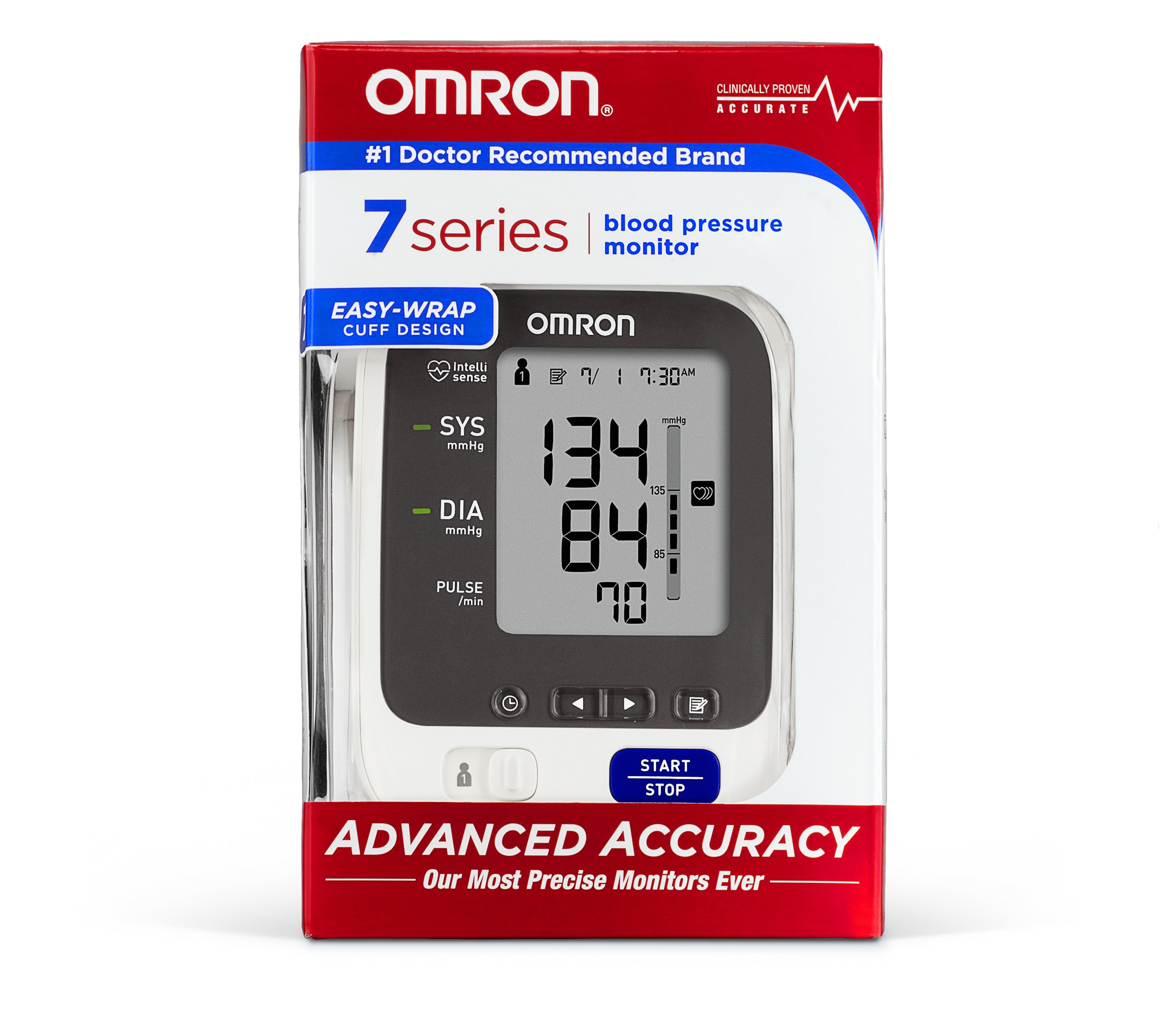 Omron 7 Series Upper Arm Blood Pressure Monitor; 2-User, 120-Reading Memory, Wide-Range Comfit Cuff, BP Indicator LEDs by Omron (BP760N)