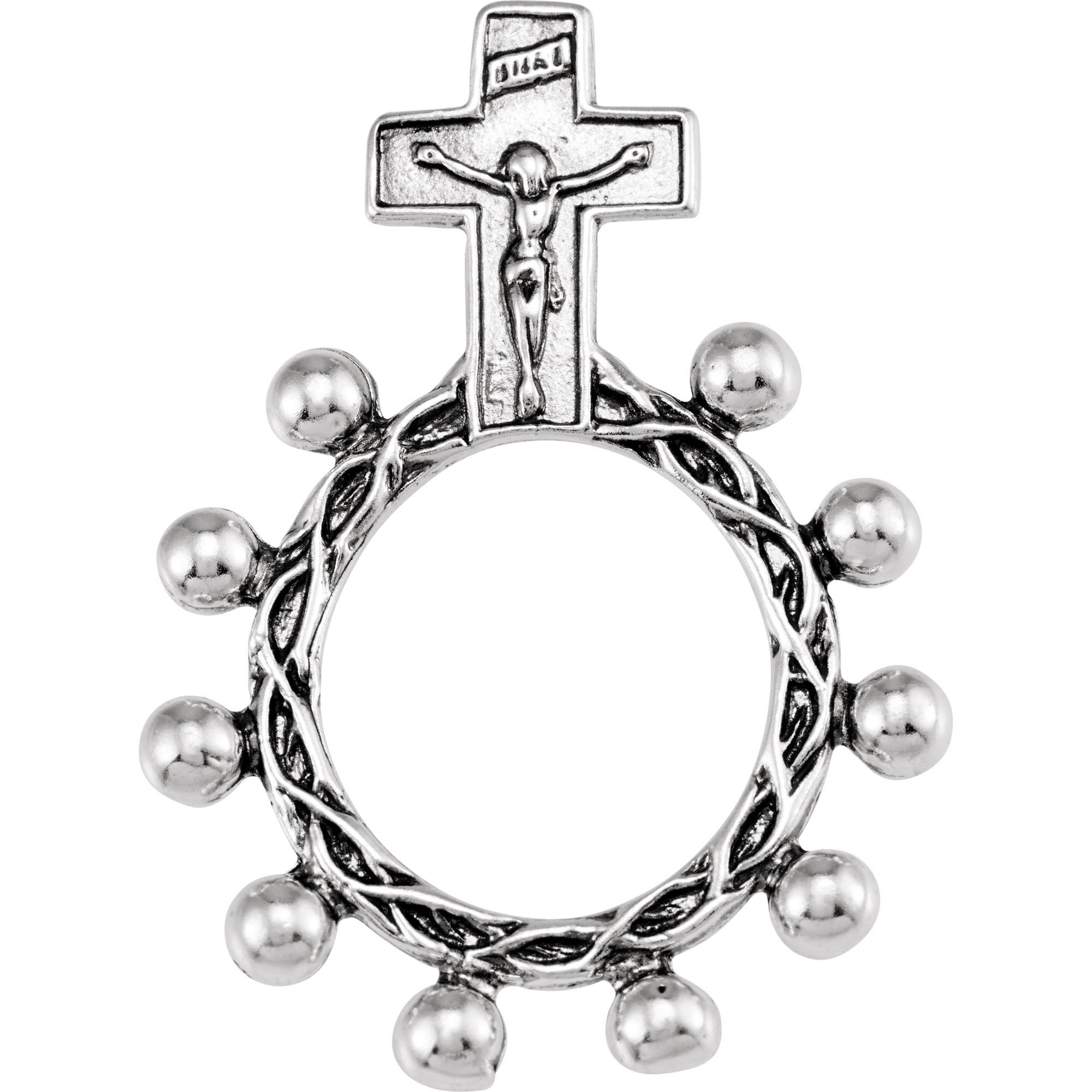 Bonyak Jewelry Sterling Silver Rosary Ring - Size 7