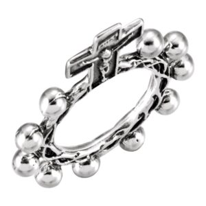 Bonyak Jewelry Sterling Silver Rosary Ring - Size 7