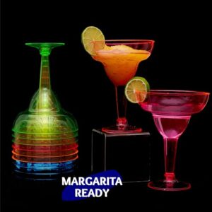 Party Dimensions Neon 12 Count Plastic Margarita Cup, 12-Ounce