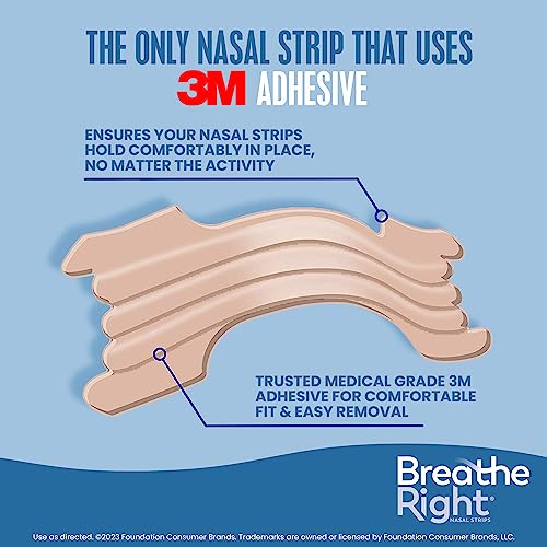 Breathe Right Nasal Strips Lavender Scent Extra Strength Tan Nasal Strips Help Stop Snoring Drug-Free Snoring Solution & Nasal Congestion Relief Caused By Colds & Allergies 26ct (packaging may vary)