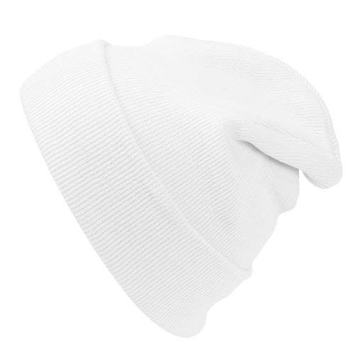 Cap911 Unisex Plain 12 inch Long Beanie - Many Colors White