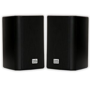 acoustic audio by goldwood aa351b 2 way high performance indoor outdoor 500w speakers with powerful bass (1 pair, black)