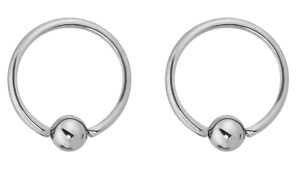 forbidden body jewelry stainless steel captive bead ring, captive bead ball, captive hoop cartilage, 16g 12mm every-day surgical steel captive bead ring body piercing hoops 4mm balls