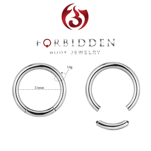 Pair of 2 Rings: 14g 7/16 Inch Surgical Steel Seamless Segment Hoop Rings