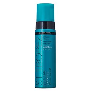 st.tropez self tan express mousse, fast acting fake tan, develops in 1-3 hours, streak-free finish, vegan, natural & cruelty free, 6.7 fl oz