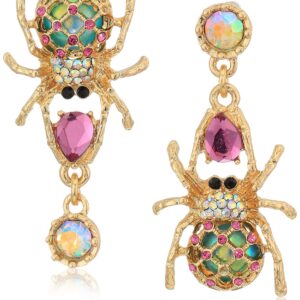 Betsey Johnson Spider Non-Matching Drop Earrings