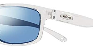 Revo Harness: Polarized Filters UV, Rectangle Sport Wrap Sunglasses, Crystal Frame with Blue Water Lens, 0 (RE 4071)