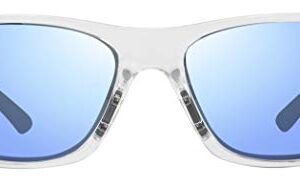 Revo Harness: Polarized Filters UV, Rectangle Sport Wrap Sunglasses, Crystal Frame with Blue Water Lens, 0 (RE 4071)