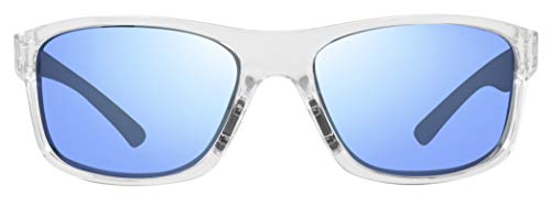 Revo Harness: Polarized Filters UV, Rectangle Sport Wrap Sunglasses, Crystal Frame with Blue Water Lens, 0 (RE 4071)