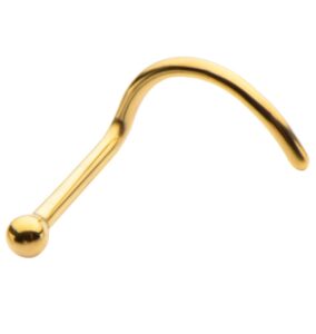 316l surgical steel gold-tone micro nose screw ring 1.5mm ball 20g