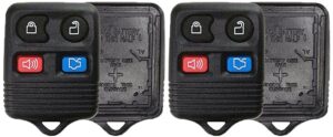 keylessoption just the case keyless entry remote car key fob shell replacement - black (pack of 2)