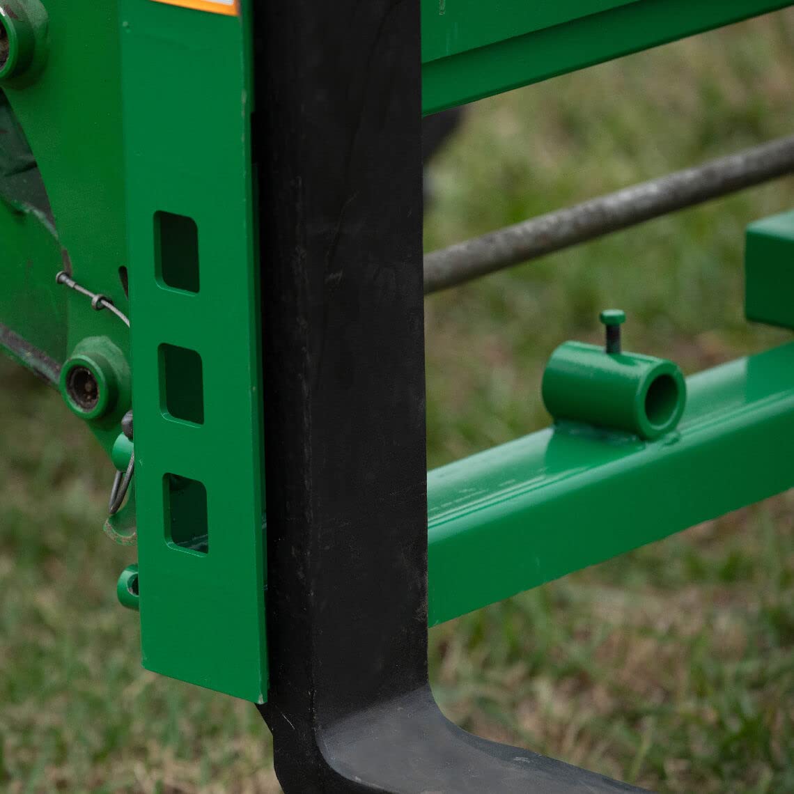 Titan Attachments Pallet Fork Attachment, 42â€ Fork Blades, Rated 3,000 LB, Receiver Hitch, Fits John Deere Loaders